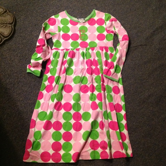 Kelly's Kids | Dresses | Kellys Kids Polka Dot Monogrammed F Dress L 12 ...